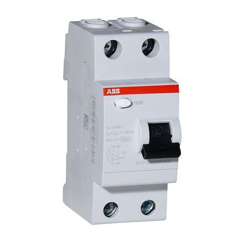 ABB 100A 2 Pole RCCB FH202 AC-100/0.03 Residual Current Circuit Breaker