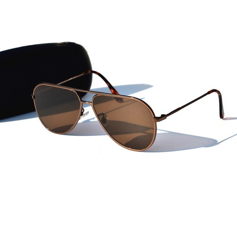 Brown Mens Flat Aviator Sunglasses PLS 7812