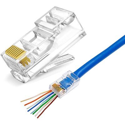 PASSTHROUGH CONNECTOR RJ45 UTP CONNECTOR