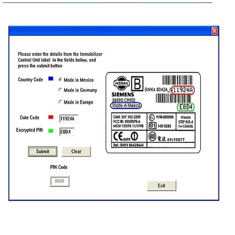 Nissan Pin Code Calculator Free