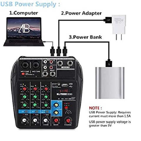 Professional 4-Channel BT Mixer | Audio DJ Mixer | Digital Sound ...