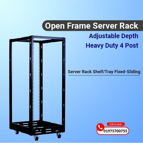 Adjustable open server rack ( adjustable mounting depth)