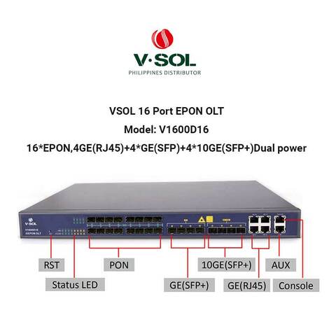 Vsol 16 Port EPON OLT Model: V1600D16