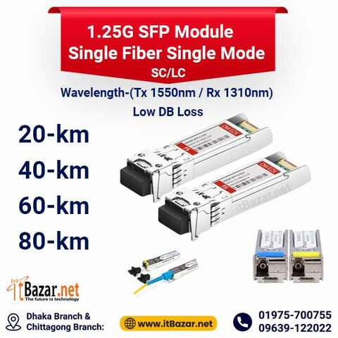 SFP module 1.25g 1310nm 20km single fiber SFP transceiver