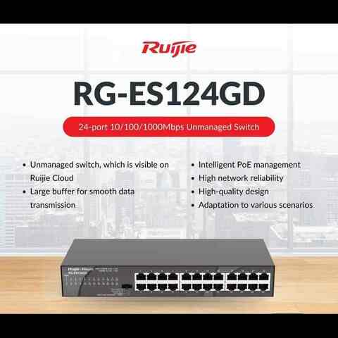 Ruijie Switch 24port Unmanaged RG-es124GD