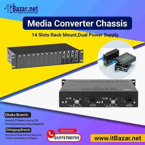 14 Slots Rack Mount Fiber Optic Media Converter Chassis