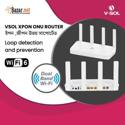 VSOL ONU ROUTER Wi-Fi6 DUAL BAND GIGABIT ONU ROUTER Model HG325AX