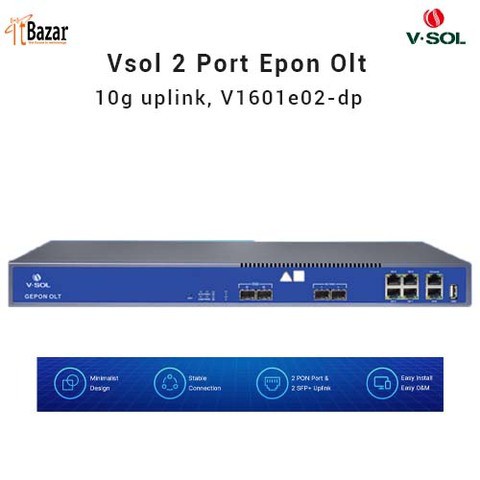 Vsol 2 Port Epon Olt 10G uplink, V1601e02-dp